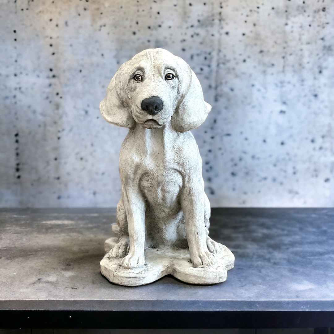 Sitting Beagle Dog Statue Concrete Beagle Dog Figure Outdoor - Etsy