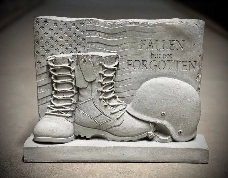 Concrete Fallen Soldier Memorial Statue Detailed Soldier - Etsy