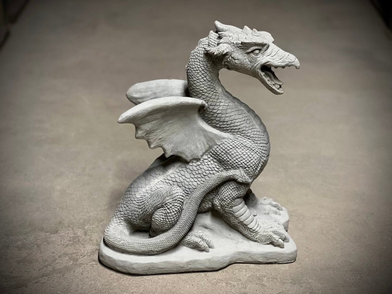 Concrete Massive Dragon Statue Standing Dragon Figurine Outdoor or ...