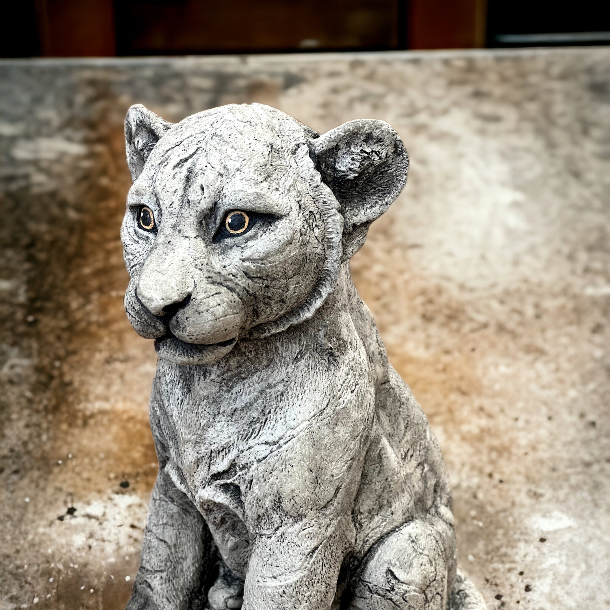 Concrete Tiger Statue Sitting Tiger Figure Creative Wild - Etsy