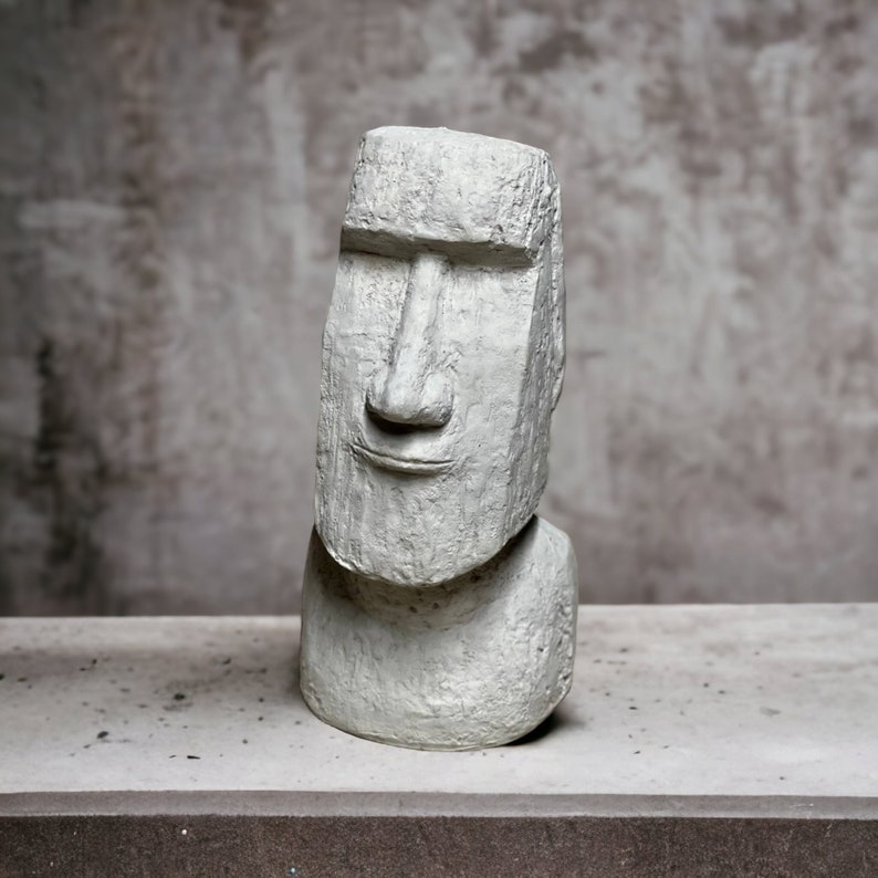 Massive Moai Head Statue Concrete Moai Head Figure Easter Island Garden Decoration - Etsy