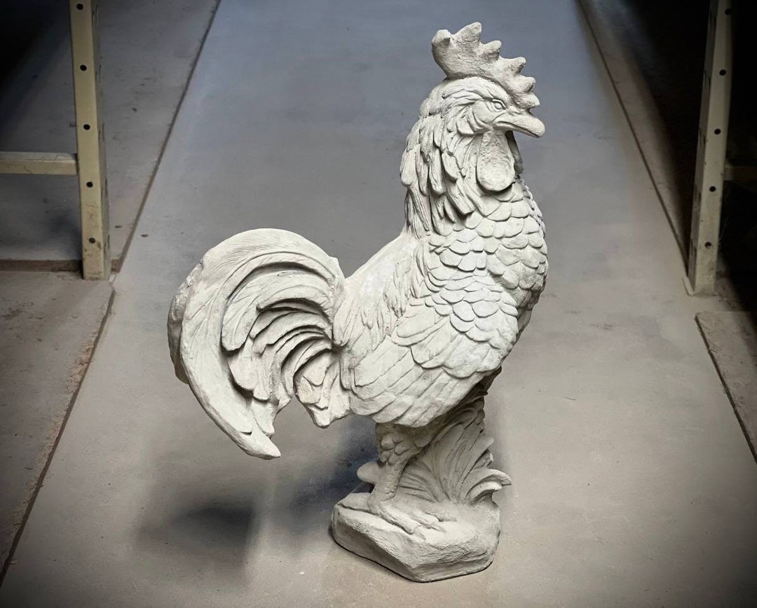 Large Standing Rooster Figure Huge Farm Rooster Figurine Outdoor ...