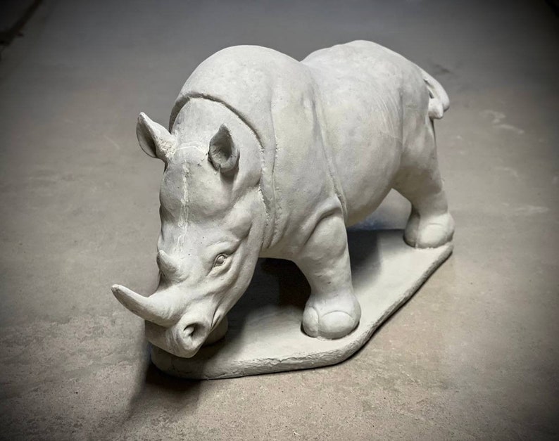 Massive Rhinoceros Statue Concrete Standing Rhinoceros on - Etsy