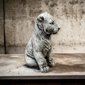 Concrete Tiger Statue Sitting Tiger Figure Outdoor Wild Animal Figurine ...