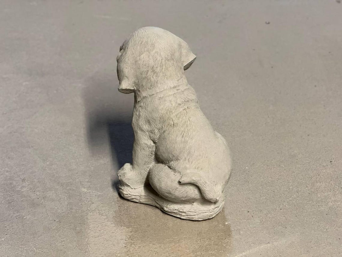Pit Bull Puppy Statue Sitting Pit Bull Dog Memorial Outdoor Garden Pet ...
