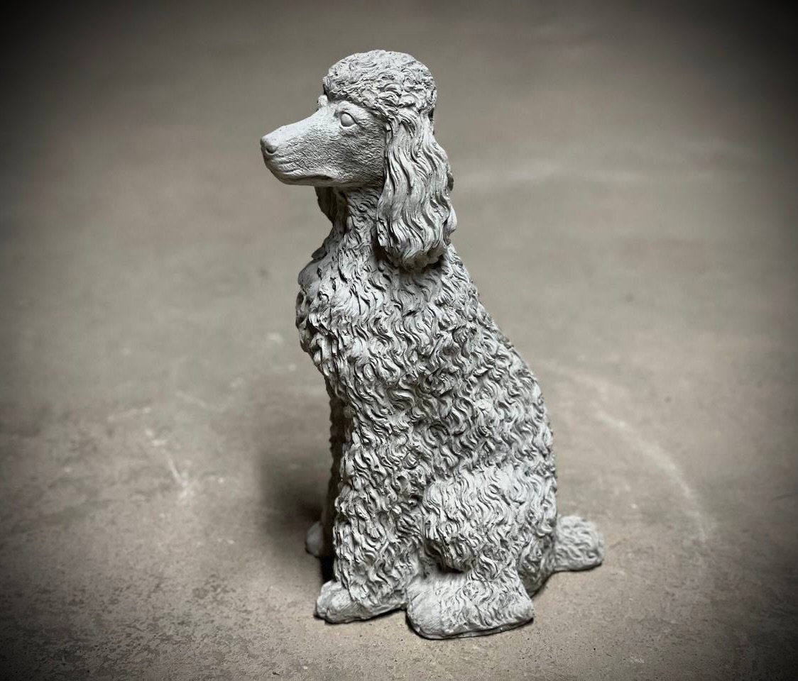 Realistic Poodle Dog Statue Concrete Detailed Poodle Dog Figurine ...