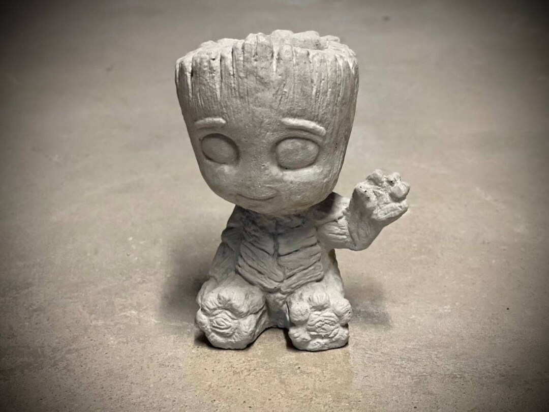 Sitting Baby Groot Planter Figure Concrete Flowers Pot Statue Outdoor ...