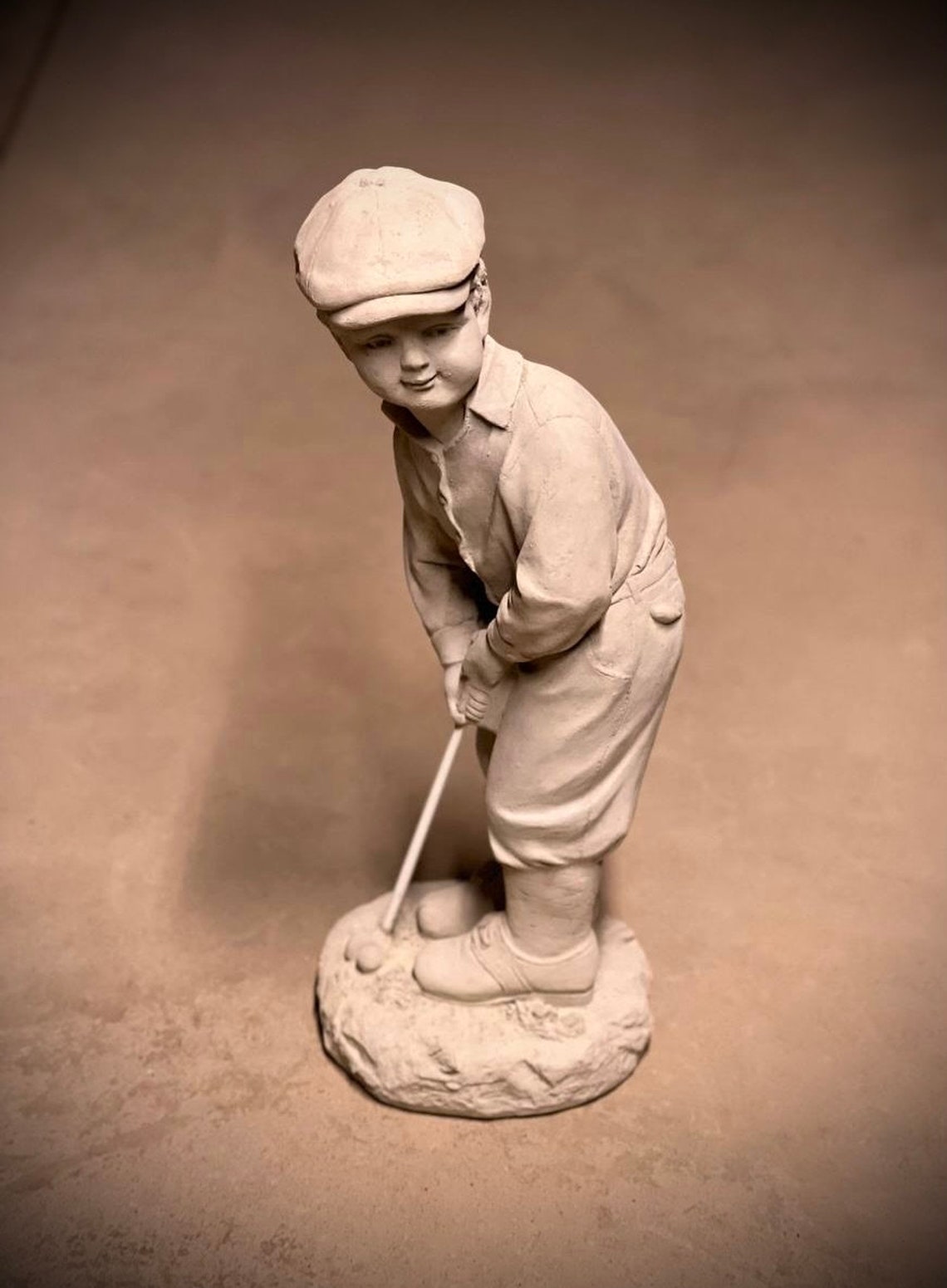 Two Golf Players Statues Concrete Standing Boy and Girl - Etsy