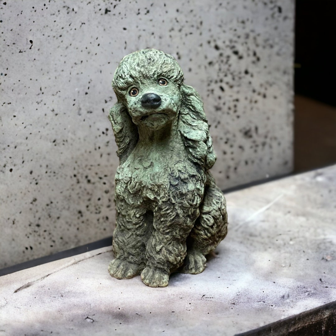 Detailed Poodle Dog Sculpture Concrete Poodle Puppy Statue Small Dog ...