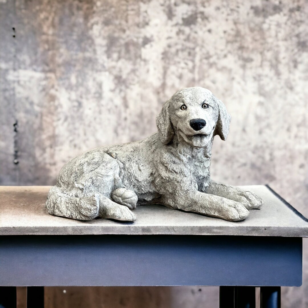 Resting Labrador Dog Statue Concrete Labrador Puppy Figure Massive ...
