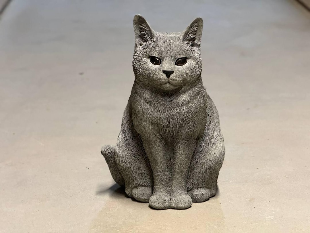 Painted Kitten Statue Detailed Cat Figure Cat Sculpture Pet Memorial ...
