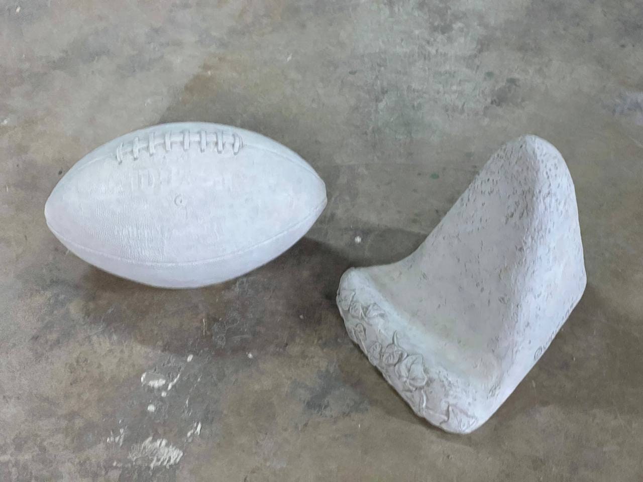 Football on a Stand Statue Concrete Soccer Ball on Basement - Etsy