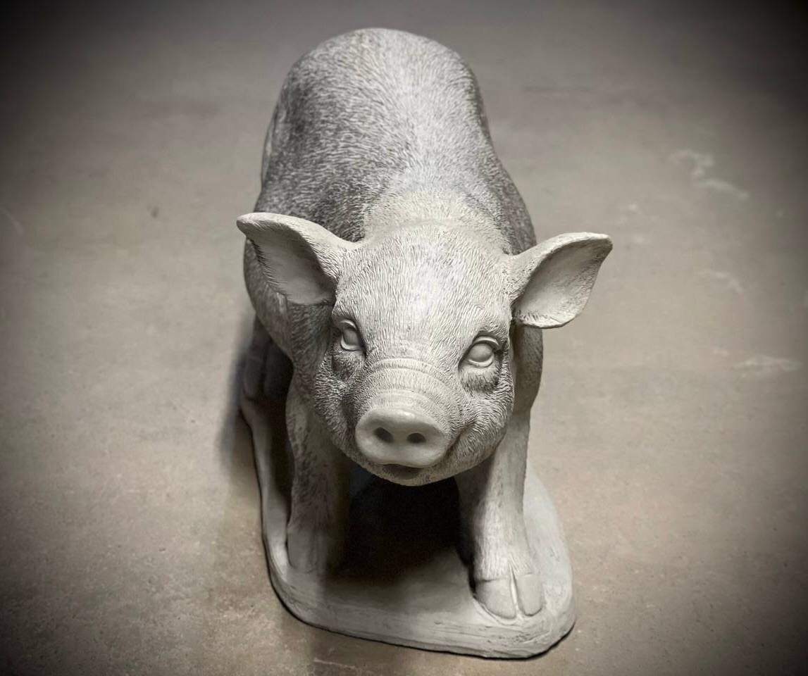 Standing Potbelly Pig Sculpture Detailed Massive Cat Figurine - Etsy