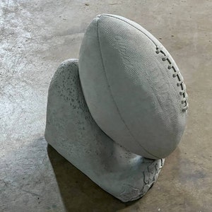 Football on a Stand Statue Concrete Soccer Ball on Base Figurine ...
