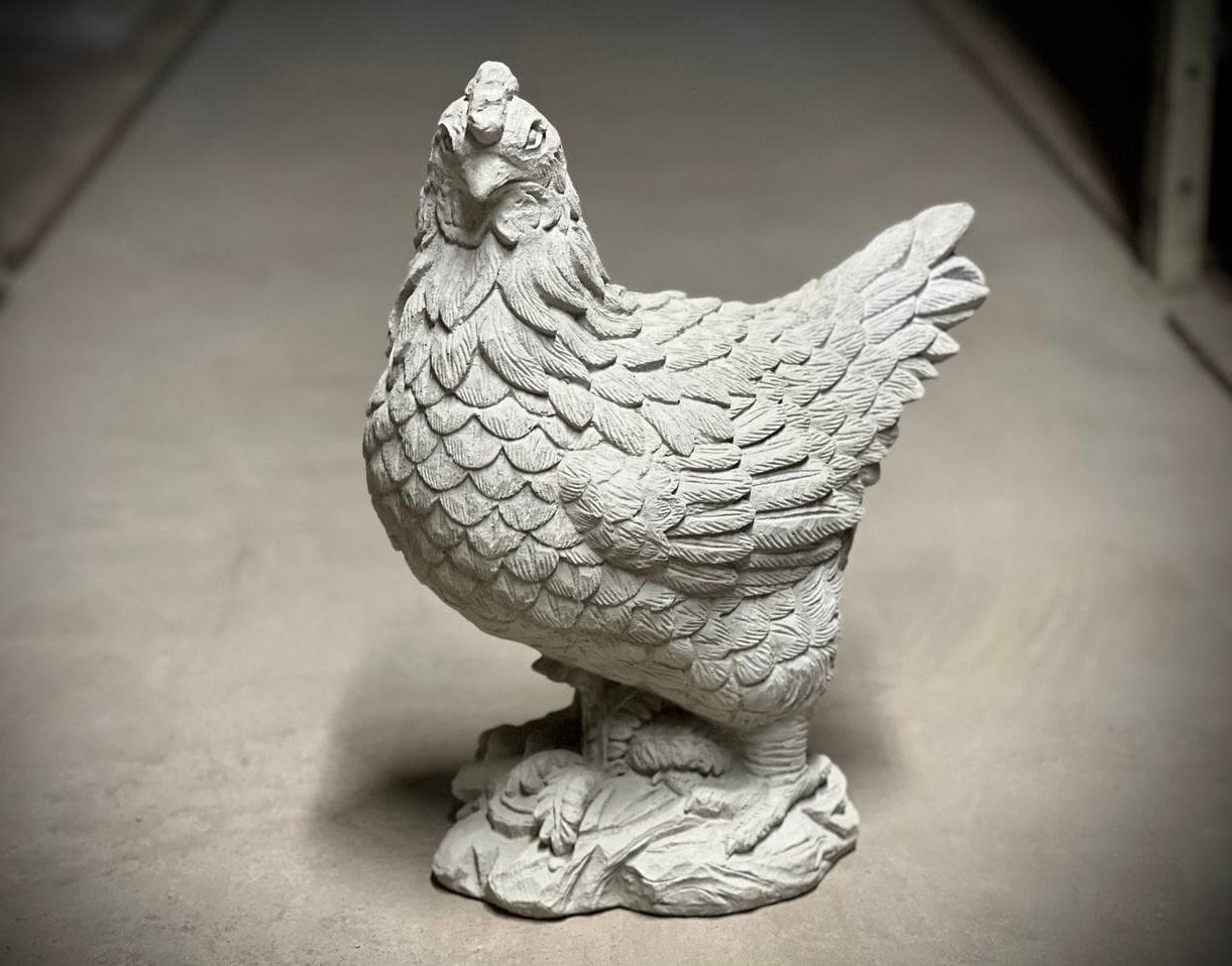 Concrete Standing Chicken Statue Detailed Rooster Figurine - Etsy