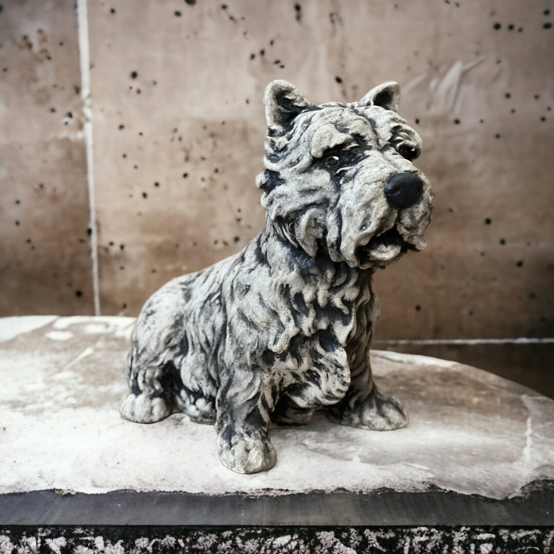 Concrete Westie Dog Statue Detailed Westie Dog Sculpture Outdoor Pet ...