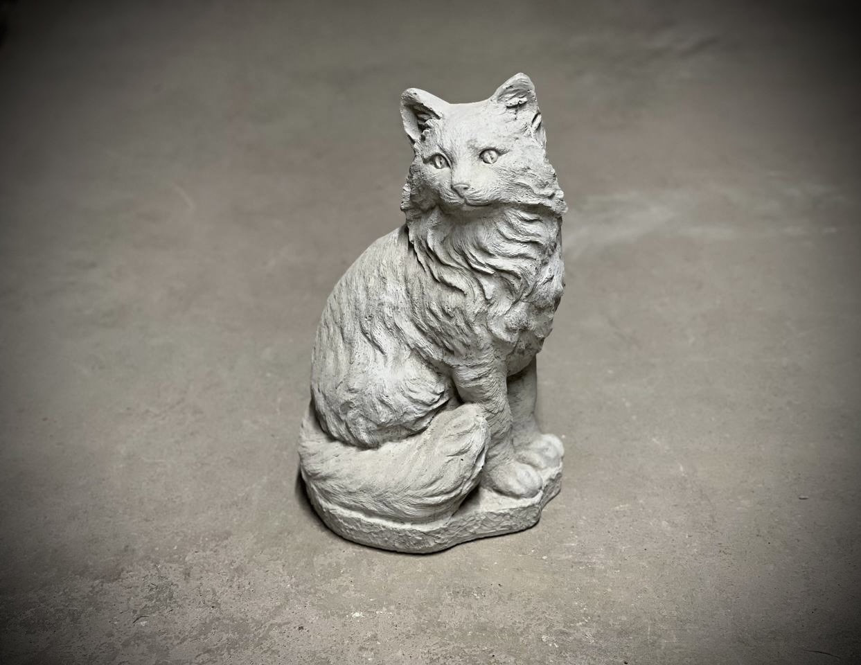 Concrete Cat Statue Sitting Cat Figure Detailed Kitty Figurine - Etsy