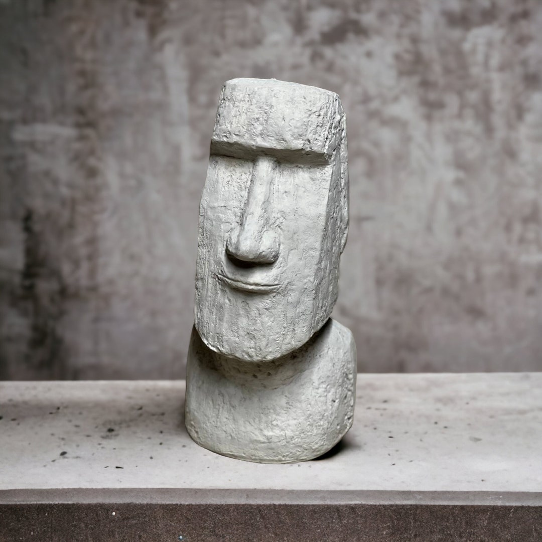 Massive Moai Head Statue Concrete Moai Head Figure Easter Island Garden ...