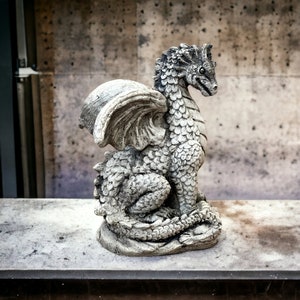 Realistic Dragon Statue Concrete Dragon Figurine Outdoor or Indoor Zen ...