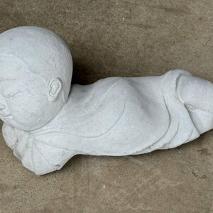 Laying Buddha Boy Statue Baby Buddha Figure Concrete Garden Art Outdoor ...