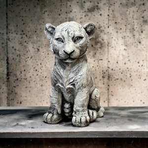 Concrete Tiger Statue Sitting Tiger Figure Outdoor Wild Animal Figurine ...