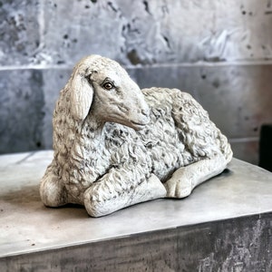 Laying Lamb Figure Massive Farm Sheep Statue Outdoor or Indoor Lamb ...