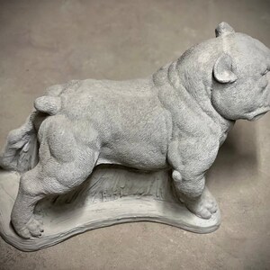 Massive American Bully Dog on Base Statue Concrete Bulldog Memorial ...