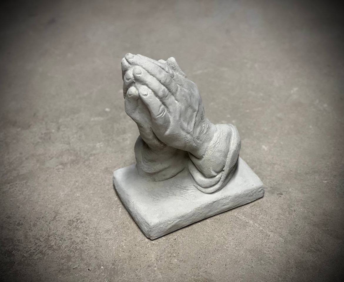 Concrete Hands Statue Detailed Praying Hands Figure Realistic Religious ...