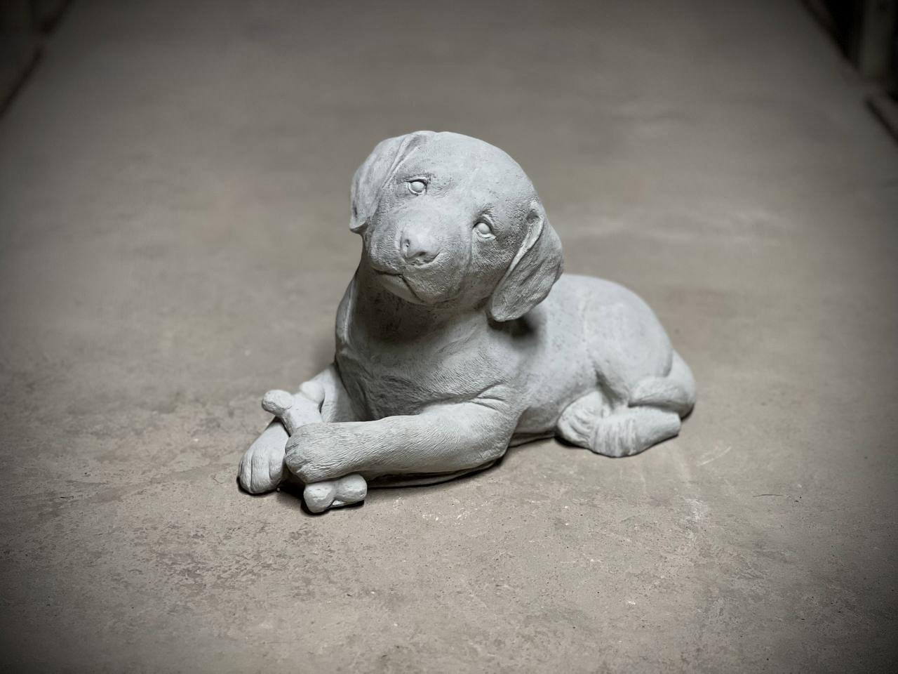 Laying Labrador Puppy Statue Resting Labrador With Bone Figure - Etsy