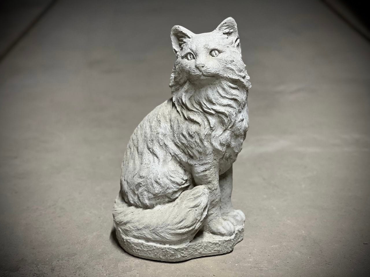 Concrete Cat Statue Sitting Cat Figure Detailed Kitty Figurine - Etsy