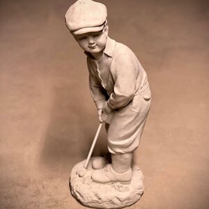 Standing Golfer With Club Statue Concrete Playing Men With Club ...