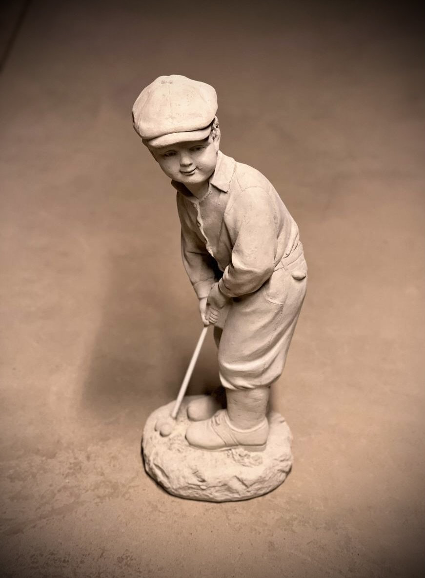 Standing Golfer With Club Statue Concrete Playing Men With Club ...