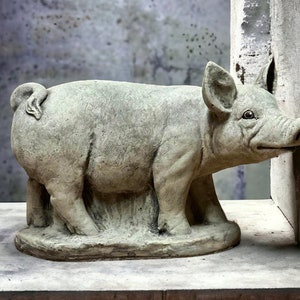 Detailed Standing Pig Statue Concrete Pig Figurine Realistic Farm ...