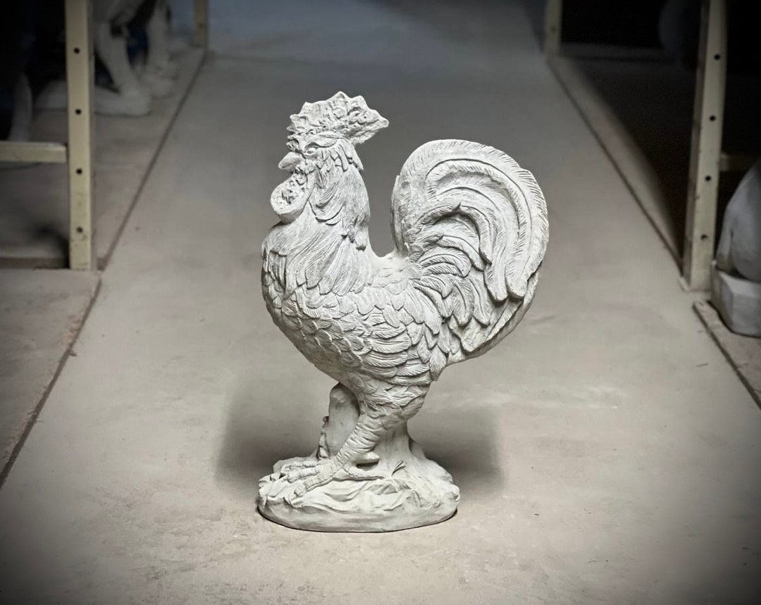 Standing Rooster Statue Massive Farm Rooster Figurine Outdoor Backyard ...