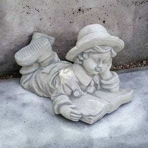 Boy Reading Book Statue Laying Kid With Book Figurine Massive Boy ...