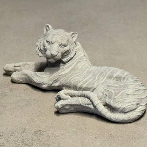 Laying Tiger Statue Wild Animal Figurine Outdoor Wild Animal Sculpture ...