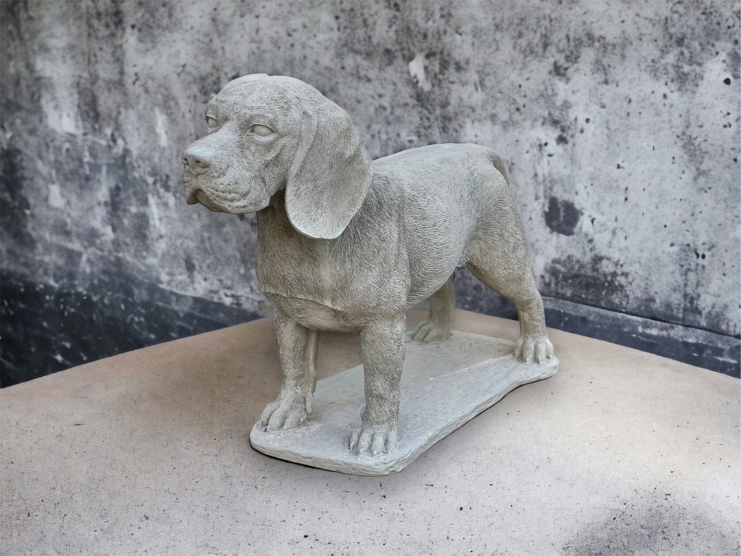 Standing Beagle Dog Statue Concrete Beagle Dog Memorial Figure - Etsy