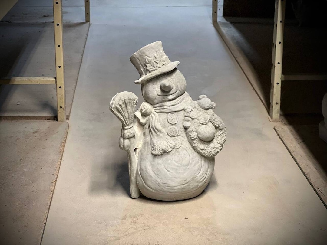 Massive Snowman With Broom Statue Winter Yard Decoration Figure ...