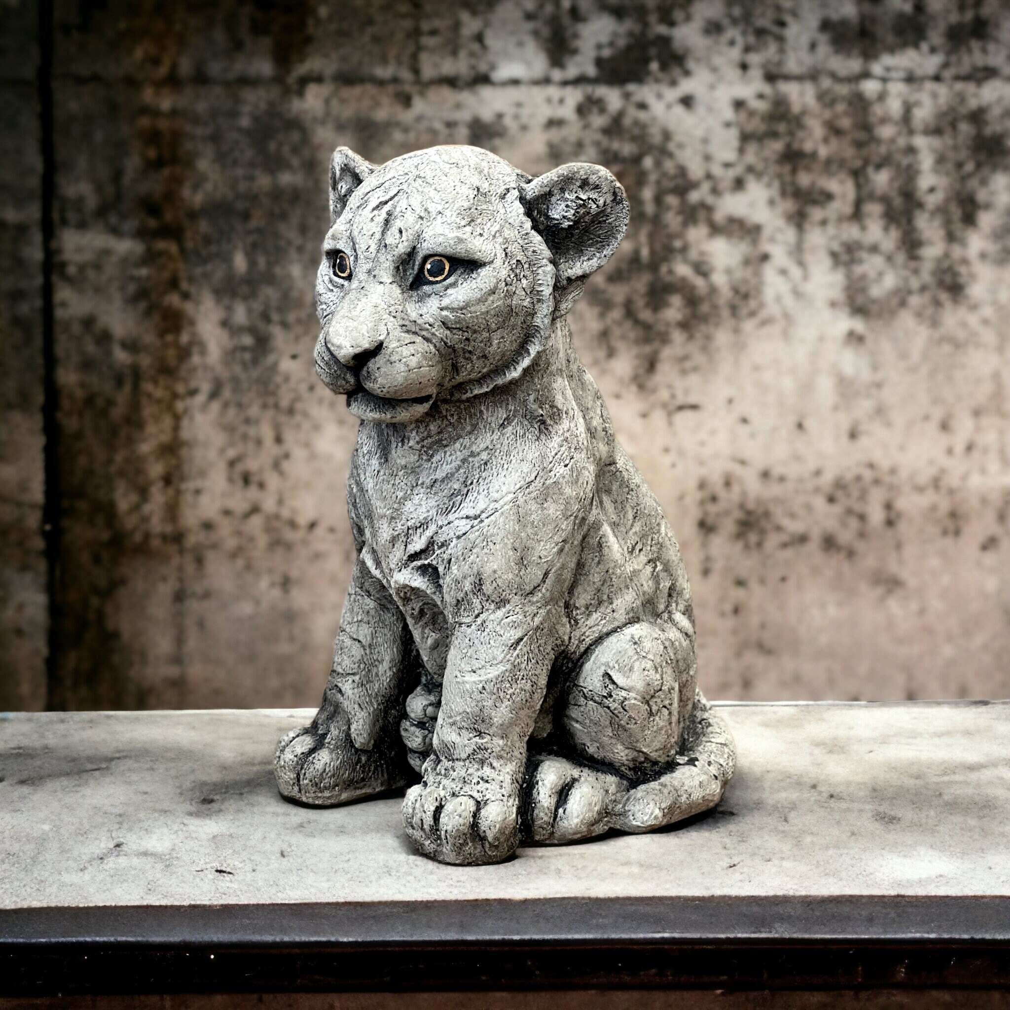 Concrete Tiger Statue Sitting Tiger Figure Creative Wild - Etsy