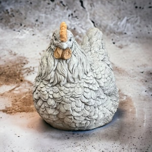 Concrete Hen Chicken Statue Sitting Hen Chicken Figurine Farm Stone ...