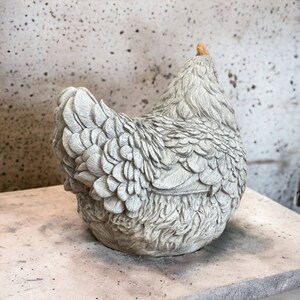 Concrete Hen Chicken Statue Sitting Hen Chicken Figurine Farm Stone ...