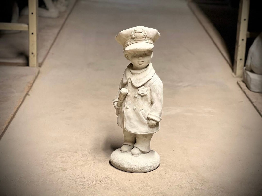 Standing Boy Policeman Figure Detailed Policeman Sculpture Outdoor ...
