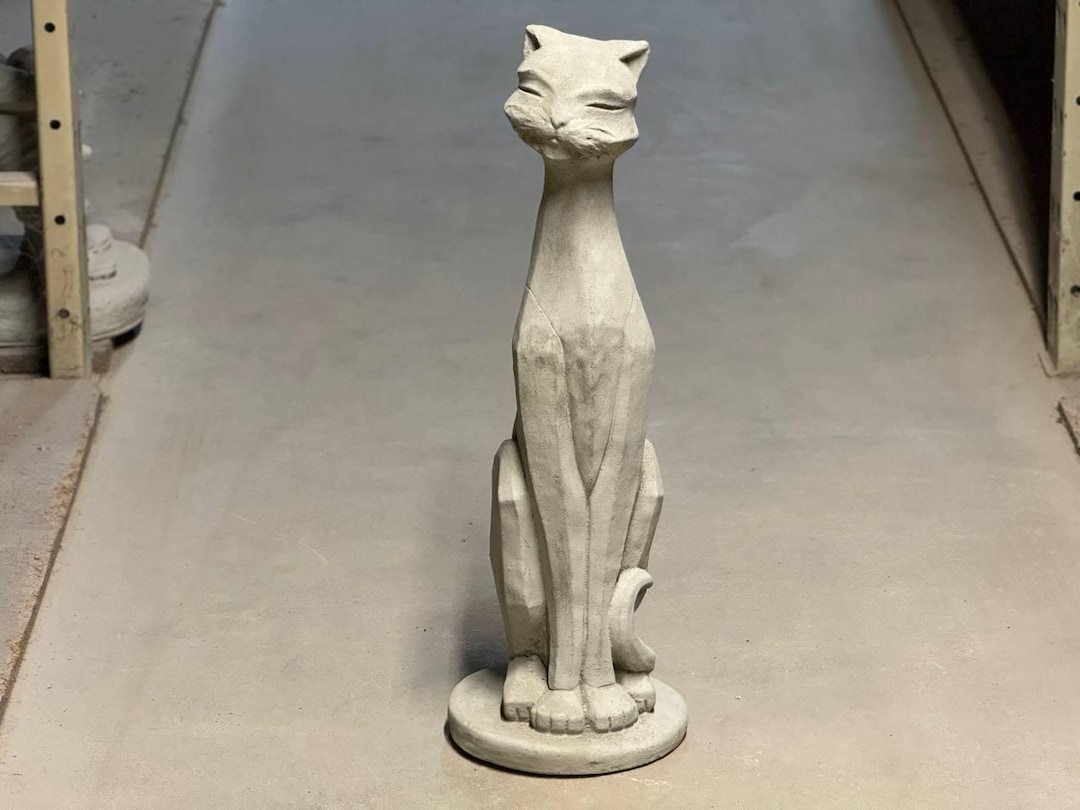 Aristocat Statue Tall Kitten Figure Outdoor Garden Pet Art Concrete Cat ...