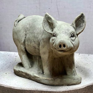 Detailed Standing Pig Statue Concrete Pig Figurine Realistic Farm ...