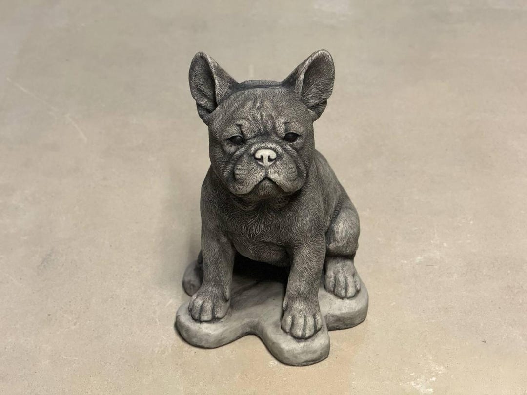 Painted Bulldog Figure Concrete Bulldog on Base Figurine Christmas Gift ...