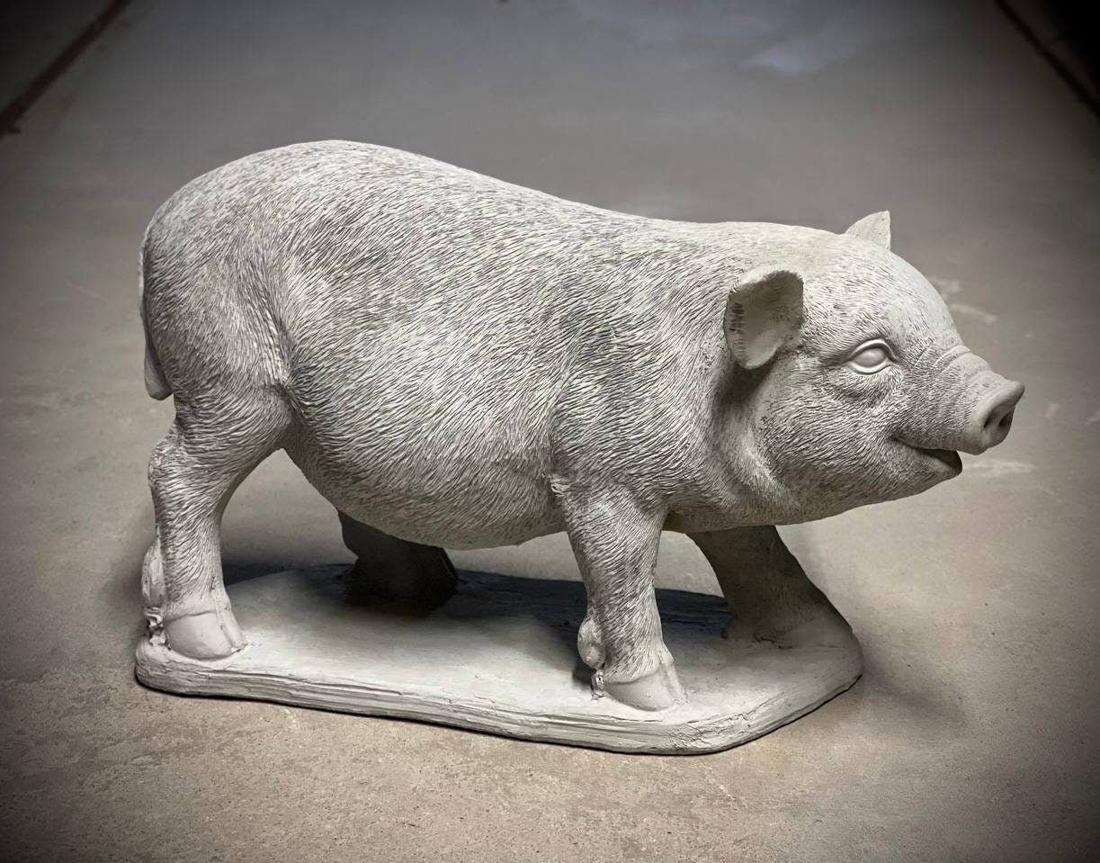 Standing Potbelly Pig Sculpture Detailed Massive Cat Figurine - Etsy