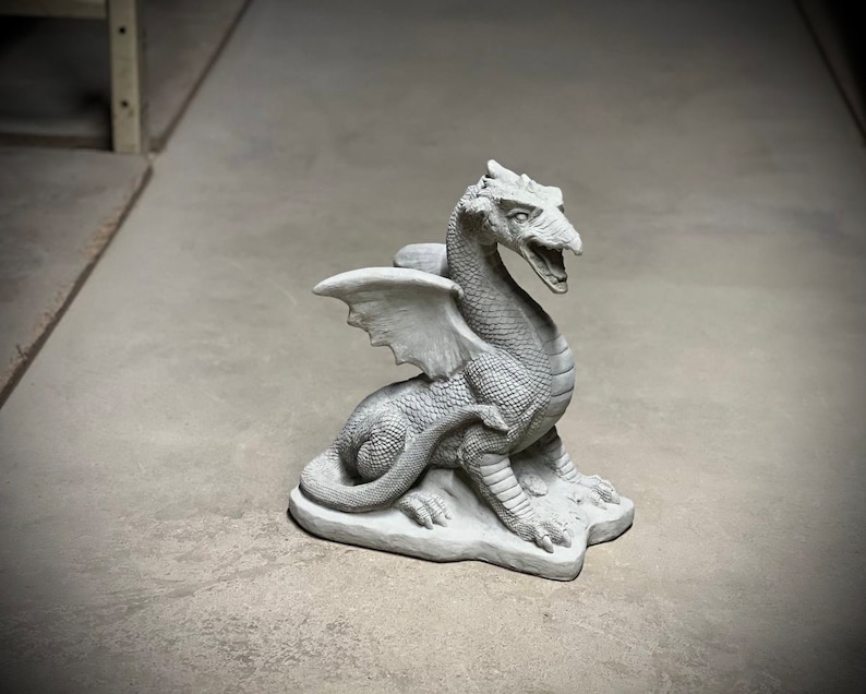 Concrete Massive Dragon Statue Standing Dragon Figurine Outdoor or ...