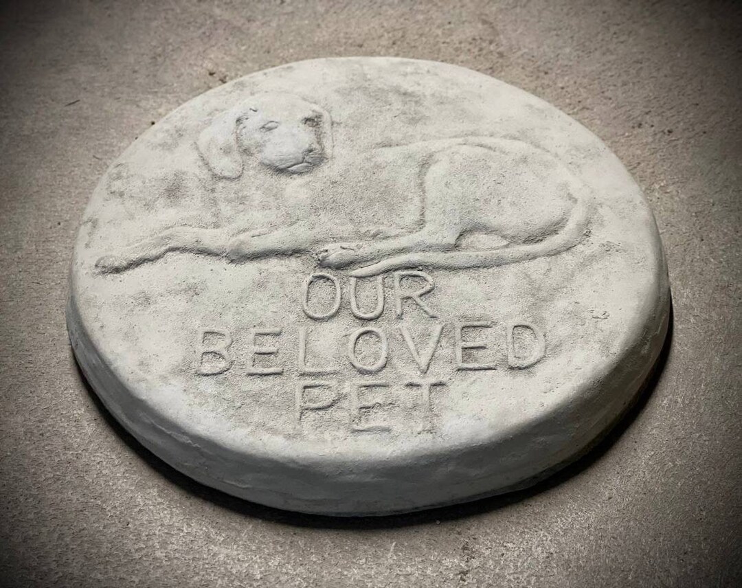 Our Beloved Dog Stone Statue Concrete Dog Memorial Figurine Dog Loss ...