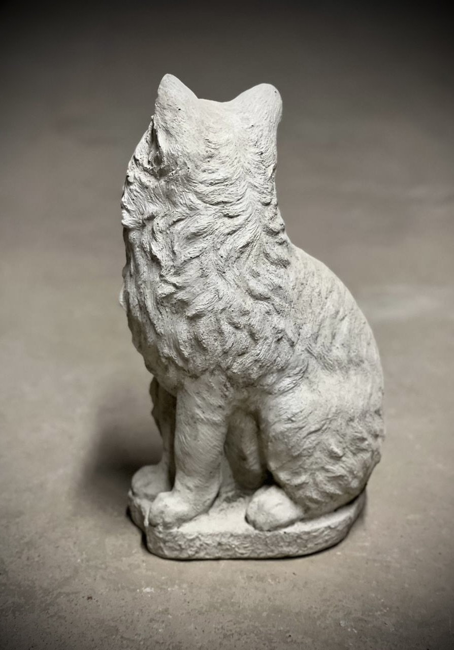 Concrete Cat Statue Sitting Cat Figure Detailed Kitty Figurine - Etsy