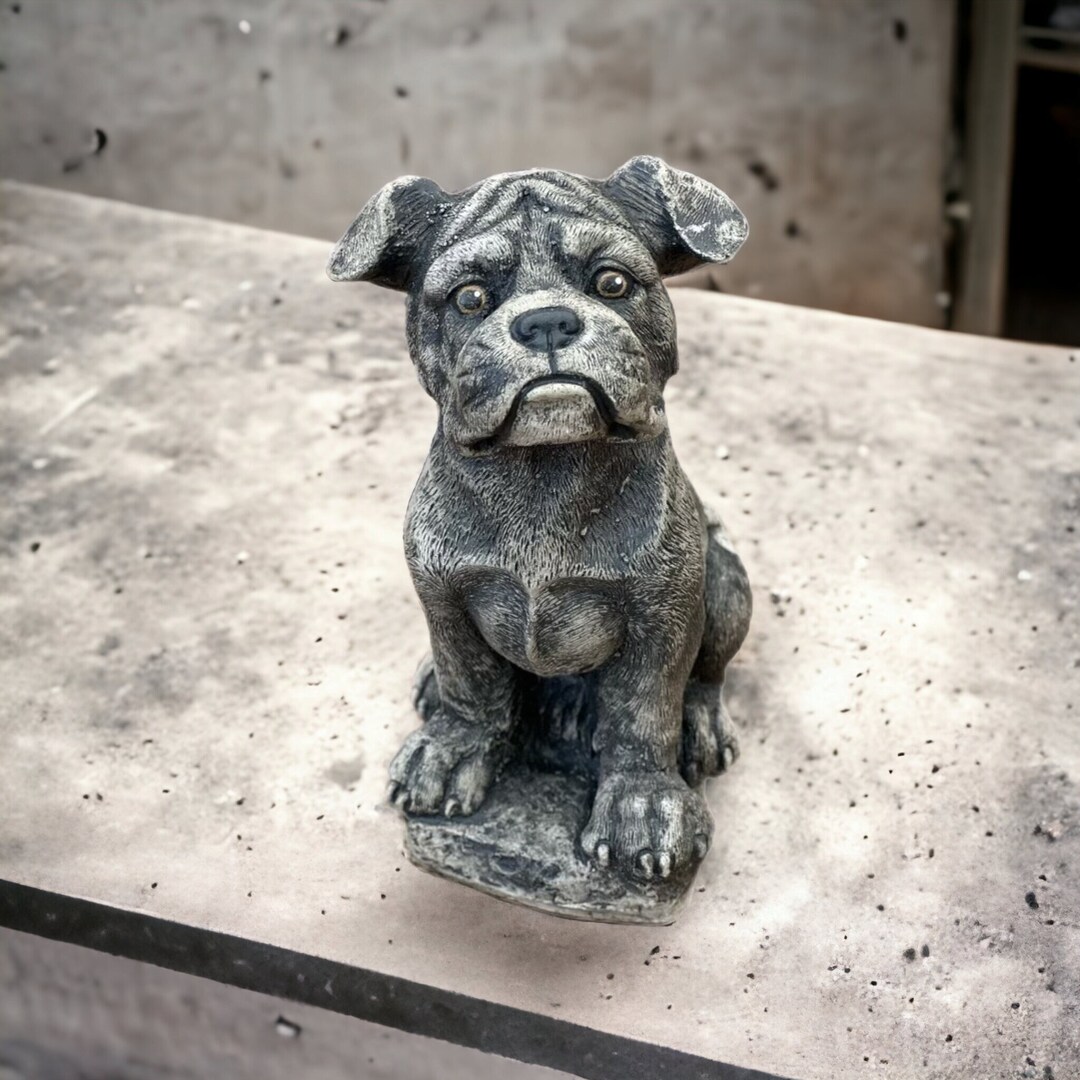 Boxer Puppy Statue Concrete Boxer Dog Figurine Outdoor or Indoor Dog ...